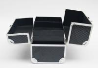 China Aluminum Cosmetic Train Case Carry Toiletry Makeup Case With Four Trays for sale