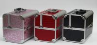 China Aluminum Cosmetic Train Case Carry Toiletry Makeup Case With Four Trays for sale