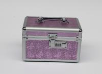China Small Aluminum Beauty Nail Case Pink ABS Cosmetic Box With Mirror for sale
