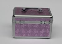 China Small Aluminum Beauty Nail Case Pink ABS Cosmetic Box With Mirror for sale