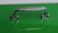 China Acrylic Doctor First Aid Case Green Aluminum Medicine Carry Case With Dividers Inside for sale