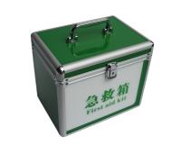 China Acrylic Doctor First Aid Case Green Aluminum Medicine Carry Case With Dividers Inside for sale