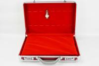 China Red PU Watch Case With Pillows Portable Aluminum Watch Box for sale
