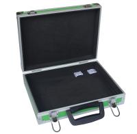 China Green Alu Tool Boxes Carrying ToolCcase Fireproof Storage Tools With Foam Lining Interior for sale