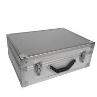 China Silver Aluminum Carry Case With Black Handle Aluminium Tool Carrying Boxes for sale