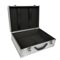 China Silver Aluminum Carry Case With Black Handle Aluminium Tool Carrying Boxes for sale
