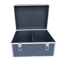 China Black Aluminum DVD Storage Case Alu Storage Box For 1000 CDs With Removable Divider for sale