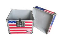 China America Flag DVD Storage Case 7'' Alu Storage Box For CDS USA Flag Aluminum Case for sale