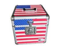 China America Flag DVD Storage Case 7'' Alu Storage Box For CDS USA Flag Aluminum Case for sale
