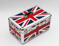 China LP 7'' Aluminum Union Flag Carry Case DVD Storage Box for sale