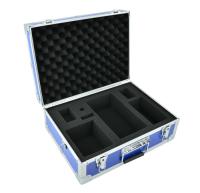 China Blue Aluminum Carrying Case With Shoulder Strap Foam Insert for sale