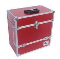 China Record LP Storage Case With Unique Folding Front Flap Aluminum DVD Case Red for sale