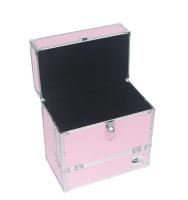 China Pink Aluminum Storage Case Record LP 50 Case Empty Interior For DVD/CD Accessories for sale