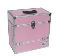 China Pink Aluminum Storage Case Record LP 50 Case Empty Interior For DVD/CD Accessories for sale