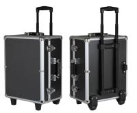 China Black Aluminum Trolley Instrument Carrying Case With Dividers Insert for sale