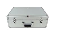 China Silver Aluminum Hard Cases Box Tool Carrying Cases With White Die Cut Foam for sale