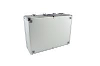 China Silver Aluminum Hard Cases Box Tool Carrying Cases With White Die Cut Foam for sale