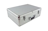 China Silver Aluminum Hard Cases Box Tool Carrying Cases With White Die Cut Foam for sale