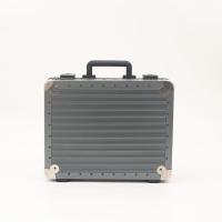 China Aluminum Molded Suitcase For Men Metal Gray Carrying Box for sale