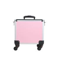 China Rolling Makeup Train Case Hairdressing Trolley Stylist Beauty Salon Cosmetic Luggage Travel Organizer Makeup Case for sale