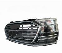 China Audi A8L D5 Front Bumper Assembly Used Plastic Includes Original Dismantled Headlights Grille Fog Light Frames Universal Fitment for sale