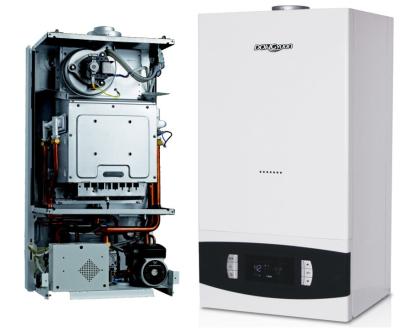 China Solid Chamber Structure Wall Hung Gas Boiler With Gas Flow Proportional Control for sale