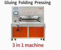 China SH-818 2024 Patented  Automatic Gluing and Folding and Pressing Machine 3 in 1 for Seamless Polo Shirts T-shirt Underwear for sale