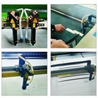 China Non-Burning CO2 Laser Cutting Machine 1500W Water-Cooled Seamless Apparel Fabric Leather Cutter Polo Shirt Collars Plackets for sale