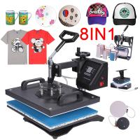 China SH-201 High Quality Manual Flatbed Plate Heat Press Sublimation Machine Garment Two Station Pneumatic 110V/220V Heat Press for sale