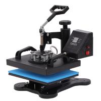 China SH-201 High Quality Manual Flatbed Plate Heat Press Sublimation Machine Garment Two Station Pneumatic 110V/220V Heat Press for sale