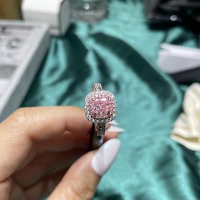 China Lab Grown Diamond Ring Pink Cushion 1ct IGI Certified Loose Diamond 10 Mohs Custom Made for sale