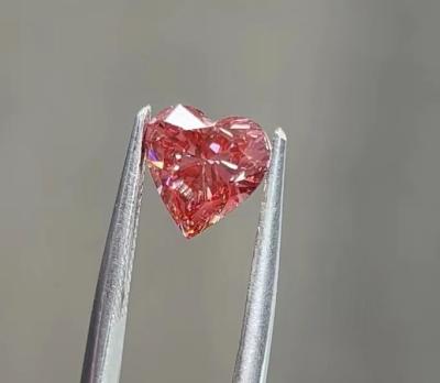 China 1.15ct CVD Lab Grown Pink Heart Diamond VVS2 Clarity Fancy Light Color Brilliant Cut for sale