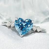 China Heart Lab Diamond Jewelry Lab Created Blue Diamond Ring VS2-VVS1 for sale