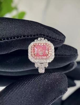 China 1ct Lab Grown Pink Cushion Diamond Ring IGI Certified 10 Mohs Hardness for sale