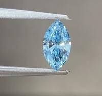 China Lab Grown Blue Marquise Diamond 0.78 Carat VS2 Clarity IGI Certified for sale