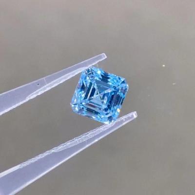 China 1CT-1.99CT IGI Certified Asscher Cut Blue Loose Diamond VVS-VS Clarity Excellent Cut for Jewelry for sale