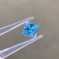 China 3 Carat Non Fluorescent Blue Princess Cut Diamond Lab Grown HPHT for sale