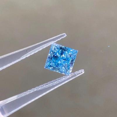 China 3 Carat Non Fluorescent Blue Princess Cut Diamond Lab Grown HPHT for sale