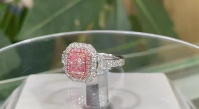 China 1.15 Carat IGI Certified Pink Cushion CVD Diamond Ring - VVS1-VS2 Clarity Excellent Cut Lab Grown for sale
