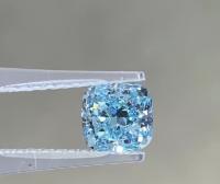 China CVD Lab Grown Blue Diamond 5.30ct Cushion Cut Fancy Vivid VS1 IGI Certified for sale