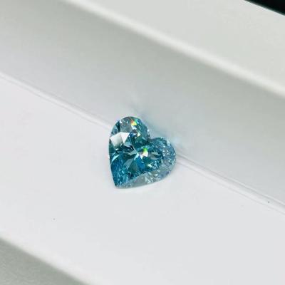 China CVD Lab Grown Blue Heart Shape Diamonds 1.2-1.4ct IGI Certified VS1-VVS2 Clarity for sale