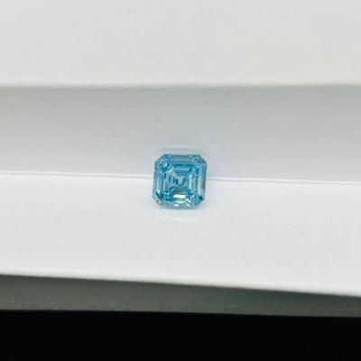 China 0.89ct CVD Lab Grown Blue Diamond IGI Certified Fancy Asscher Cut Loose for sale
