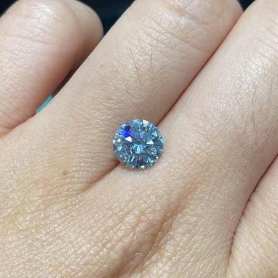 China 2.5 Carat Lab Created Blue Diamond VVS1 Clarity Excellent Cut IGI Certified Round Loose Stone for sale