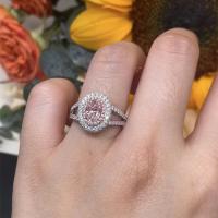 China 0.89ct & 0.938ct Lab Grown Pink Diamond Engagement Ring - Oval Cut VVS1-VS2 Clarity IGI Certified for sale