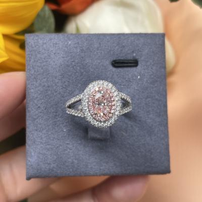 China IGI Certified 1ct Pink Oval Lab Grown Diamond Ring Custom Made Fancy Jewelry for sale