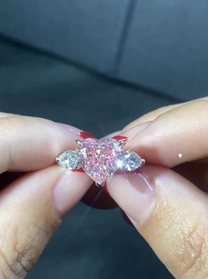 China 4.19ct Heart Brilliant Cut Lab Grown Diamond Pink Engagement Wedding Ring IGI Certified for sale
