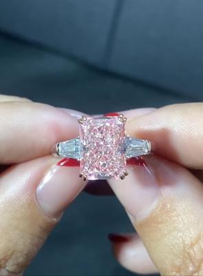 China 4.31ct Lab Grown Pink Radiant Cut Diamond Ring IGI Certified CVD for sale