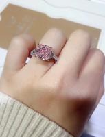 China 5.7CT Cushion Cut Pink Lab Grown Diamond Engagement Ring VVS1 IGI Certified for sale