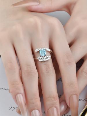 China IGI Certified Blue Cushion Cut Lab Diamond Ring - VVS1-VS2 Clarity, Excellent Cut Quality | ZKZ Diamonds for sale