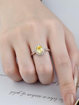 China 1ct Oval Cut Lab Grown Diamond Ring - IGI Certified Yellow VS2-VVS1 Clarity CVD Diamond Jewelry for sale